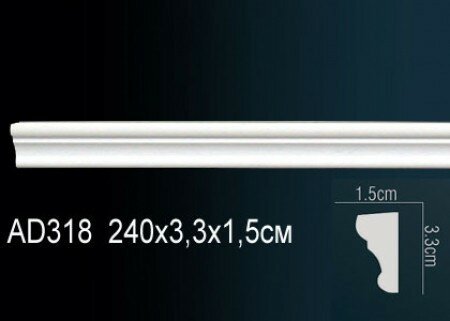 Молдинг Perfect AD318 Д240xШ1.5xВ3.3 см /Перфект.
