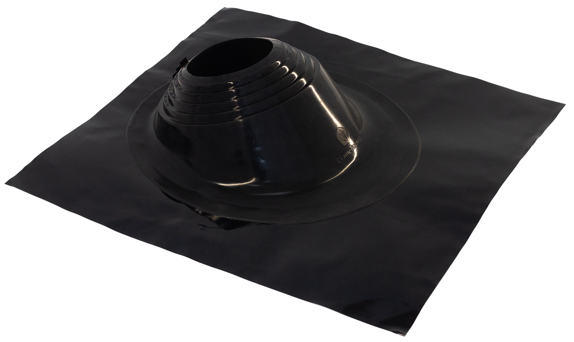 Уплотнитель дымохода кровельный угловой №1, силикон 75 х 200 черный