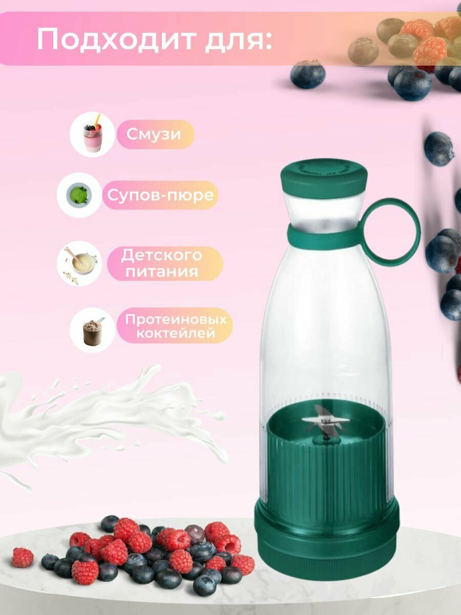 Портативный блендер для смузи, коктейлей