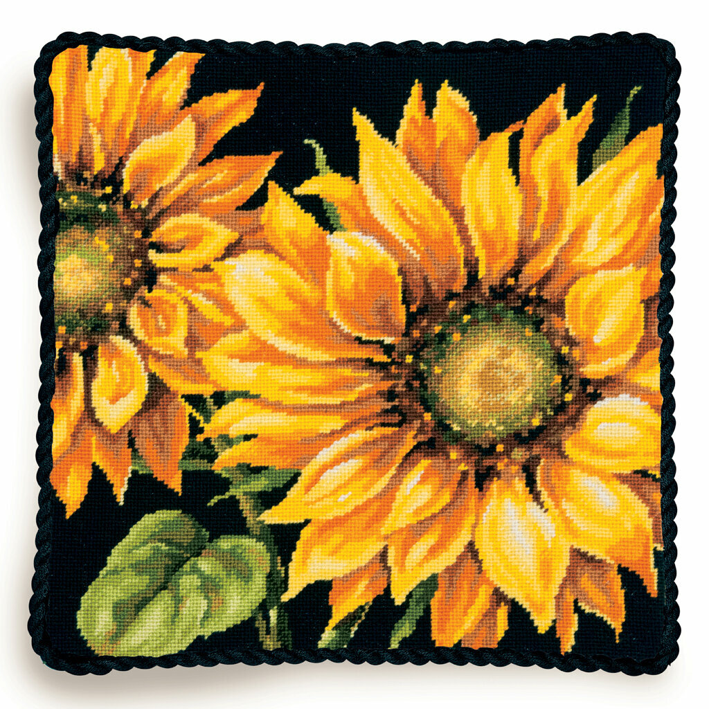 71-20083 Набор для вышивания подушки (гобелен) DIMENSIONS Dramatic Sunflower Яркий подсолнух