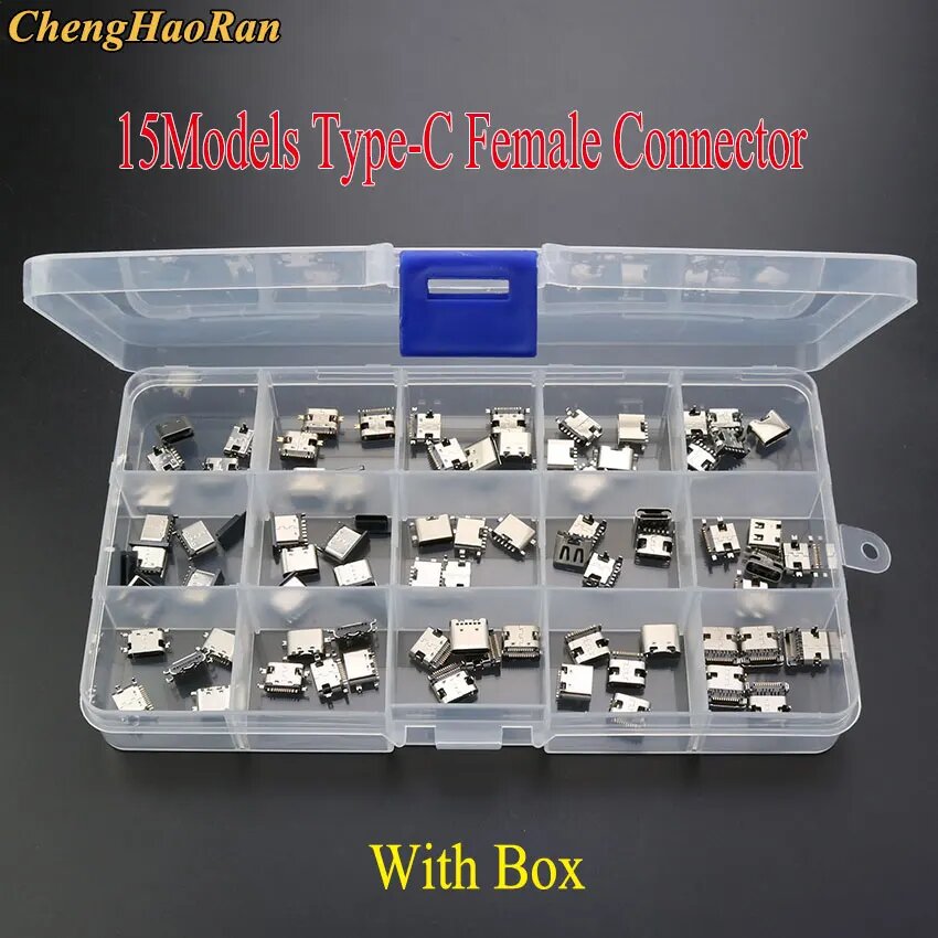 Комплект разъемов Type-C ChengHaoRan 15 моделей