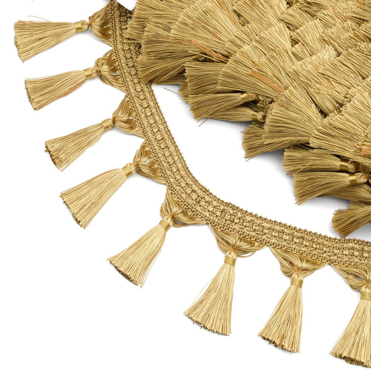 Бахрома для штор с кисточками, 11,5 см*25 м, для текстиля и шитья, золотая, Айрис