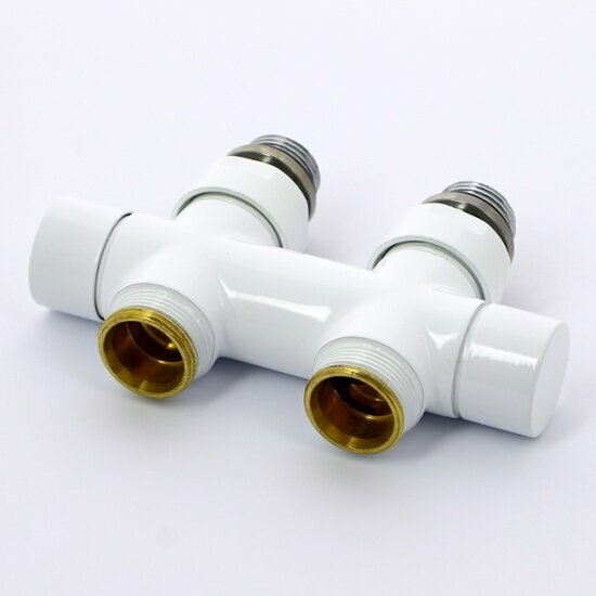 Узел Carlo Poletti 1/2", ручной прямой с запорным клапаном без байпаса V48500EESB цвет белый