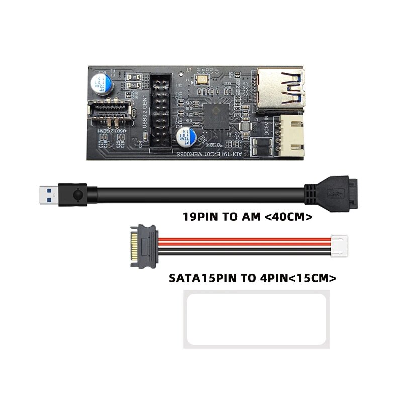 USB 3.0 SATA адаптер с кабелями 19Pin и SATA15Pin
