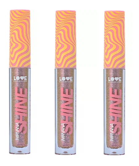 Сияющие жидкие тени для век Love Generation Nirvana, тон 06 сиреневый, 2,8 мл 3 шт