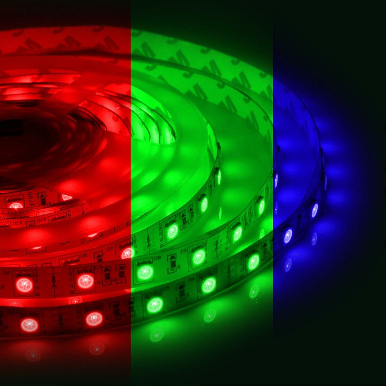 38BL Светодиодная лента в блистере 12В, СТ, 7,2Вт/м, smd5050, 30д/м, IP20, ширина подложки 10мм, 5м, RGB