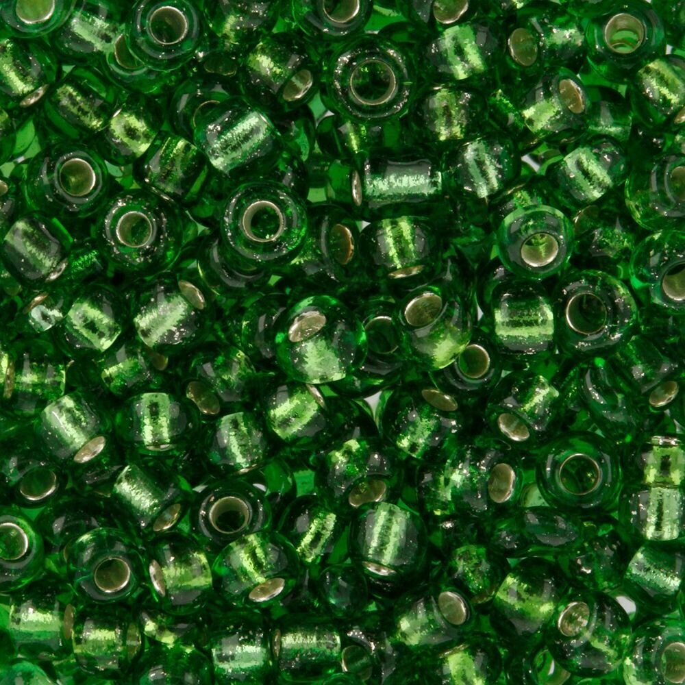 Бисер "Zlatka" GR 08/0 (0021-0056) 10 шт 10 г №0027B т. зеленый
