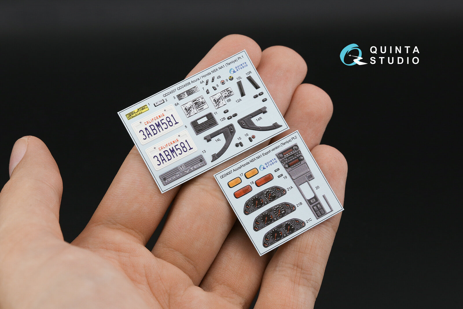 QD24007 3D Декаль интерьера кабины Acura-Honda NSX NA1 Export version (Tamiya)