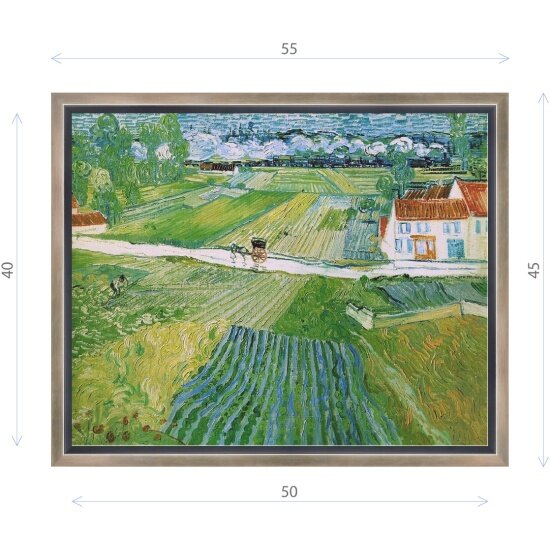 Картина Декор Депо Винсента Ван Гога Дорога в Овер после дождя Матовый холст в раме 45х55 см