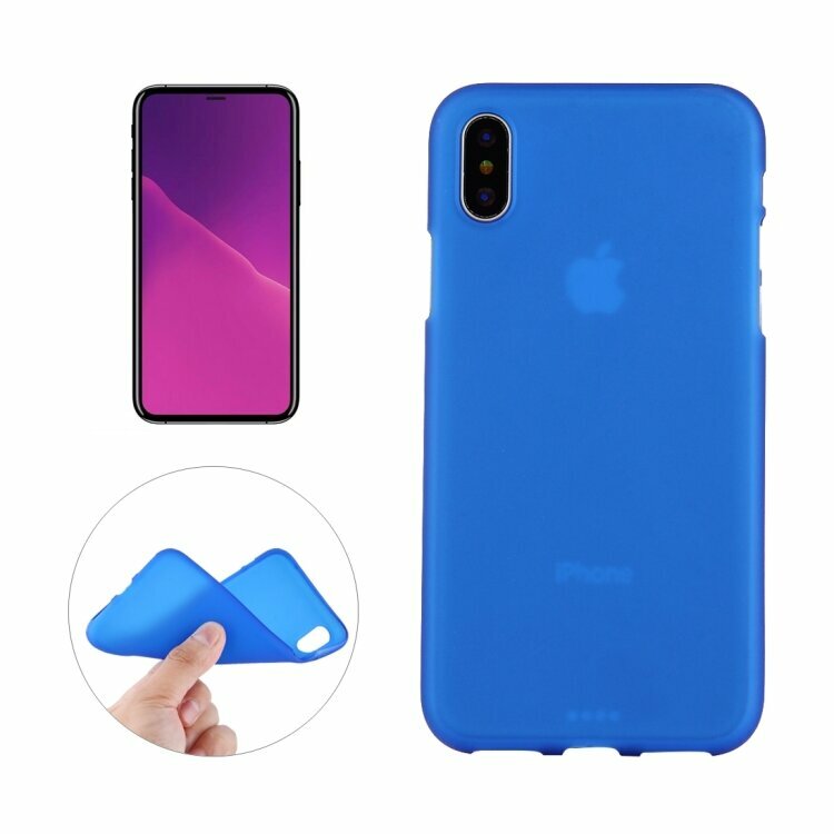 Чехол-накладка i100 силиконовый с покрытием Soft-touch для iPhone XS Max, синий