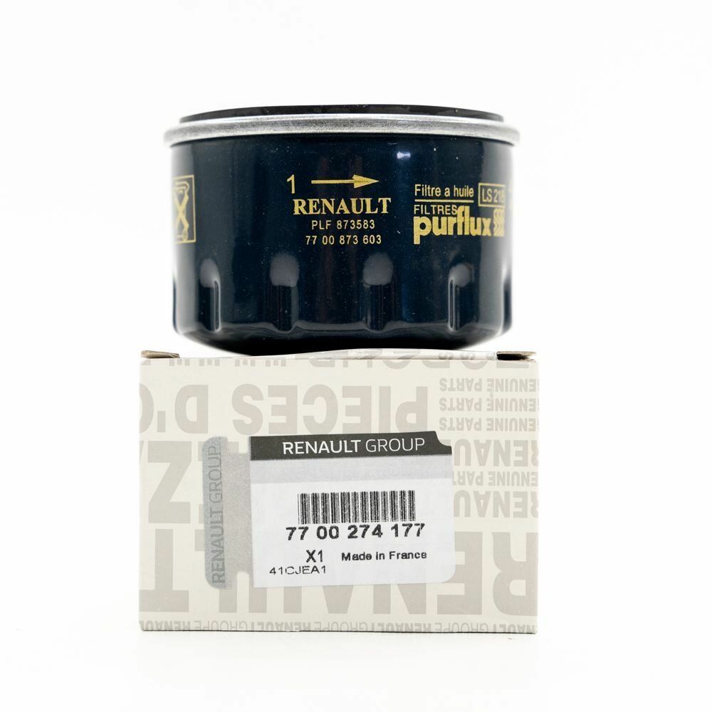 Фильтр масляный 7700274177 на Renault Logan, Duster, Megane, Fluence, Symbol, Kangoo, Scenic, Clio, Dokker; Лада Ларгус