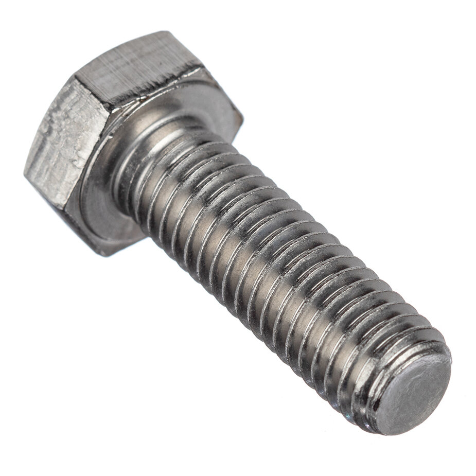 Болт DIN 933 М16х40 полная резьба шестигранная голова класс прочности 5.8 покрытие цинк Крепдил