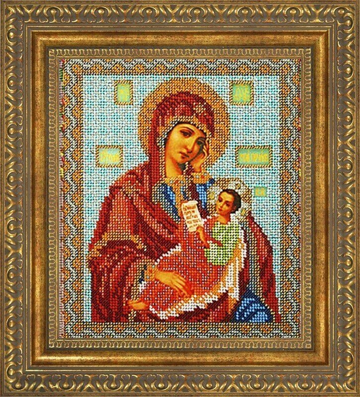 Мир багета 12БК 484-120_ПЛ Рама для иконы Утоли мои печали Радуга бисера, 20 х 23 см