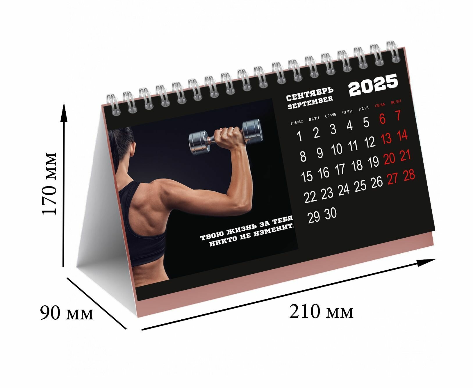 Календарь настольно-настенный спорт на спирали на 2025 год Поверь в себя домик