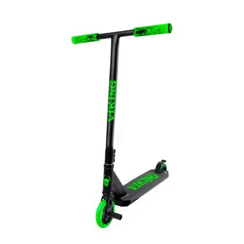 Самокат Haevner VIKING черный/салатовый, HIC, 100мм, AL, пега