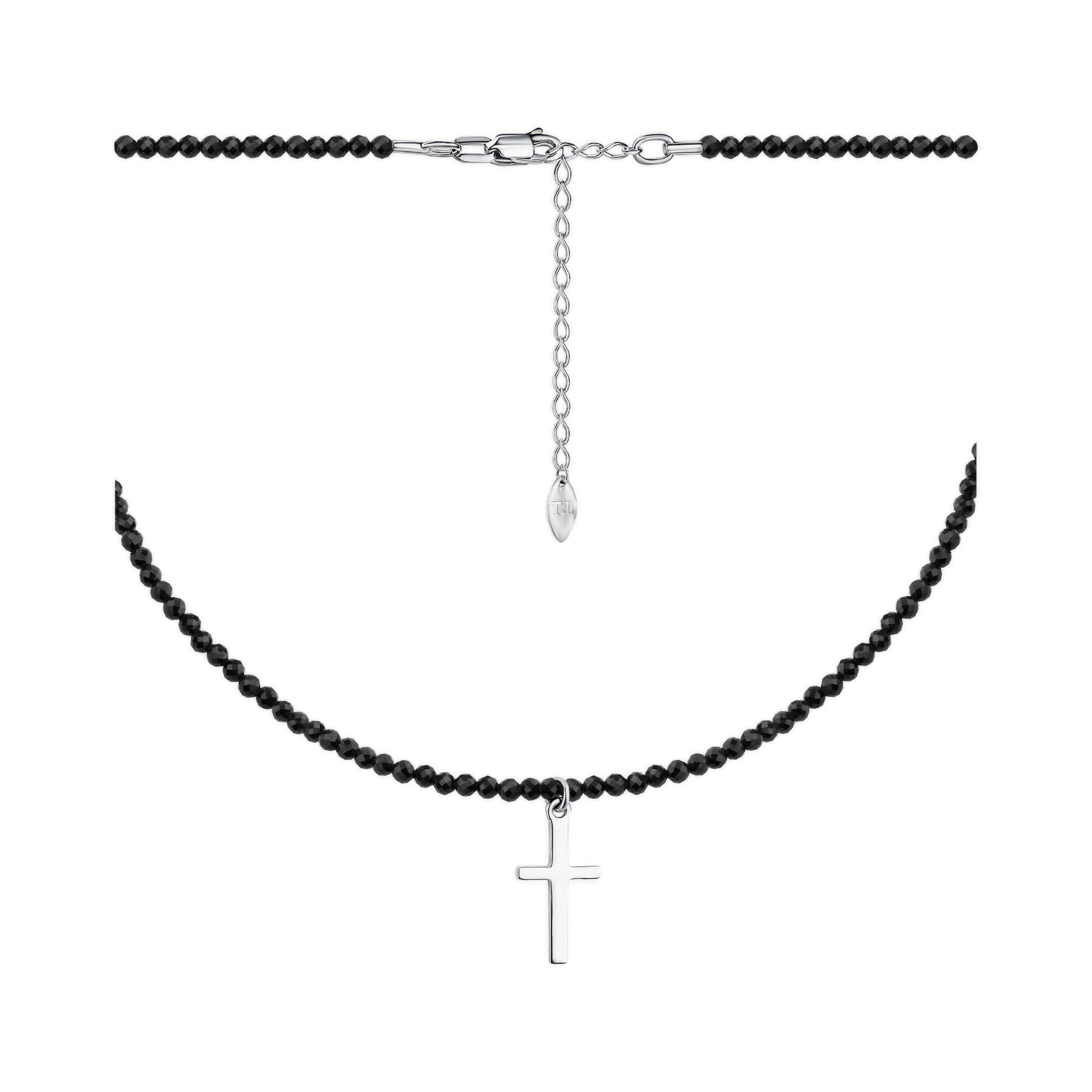 Колье, серебро, 925 проба, родирование, шпинель