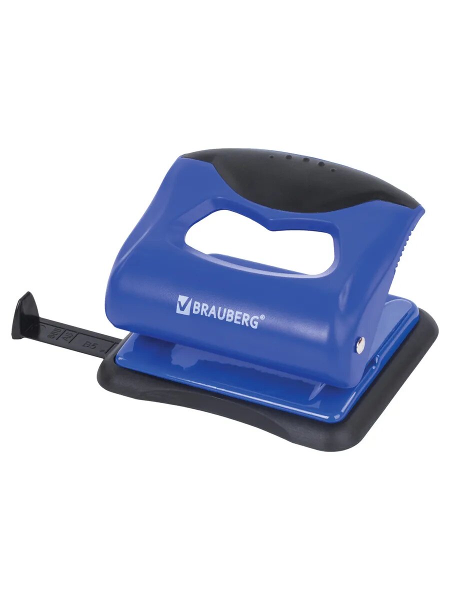 Дырокол BRAUBERG "JET PRO", до 20 листов, сине-черный, 2285