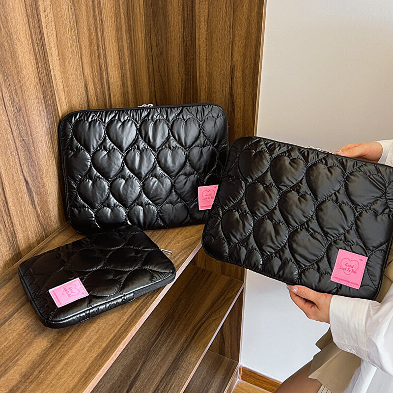 Корейский сладкий стиль INS, вышитое сердце, хлопковая многоцветная макаронная сумка для ноутбука 15inch года, чехол для iPad 11inch года