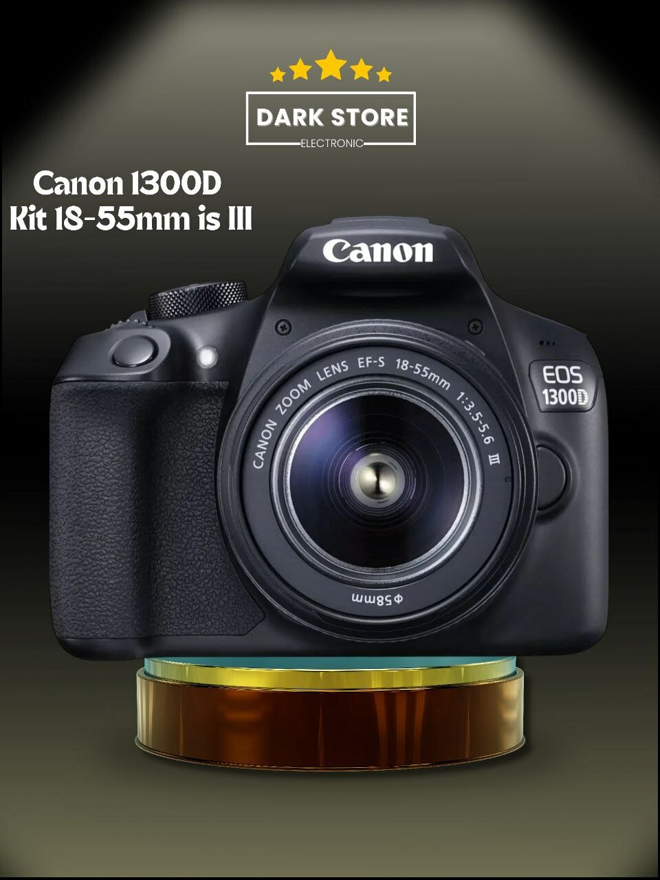 Зеркальный фотоаппарат Canon 1300D kit 18-55mm is III, 18 Мп