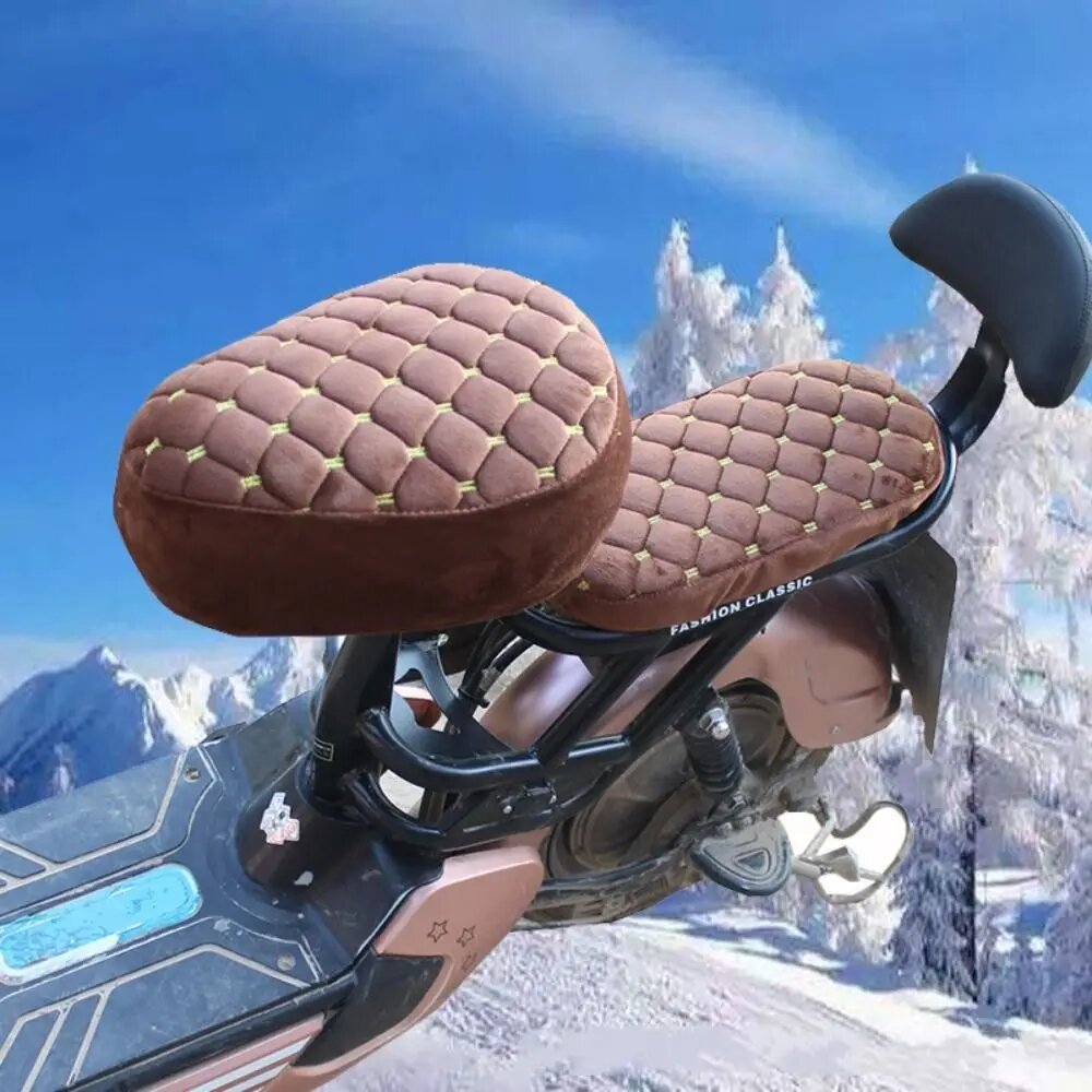 SEKINEW флисовый чехол для сиденья электрического велосипеда brown-front-back set