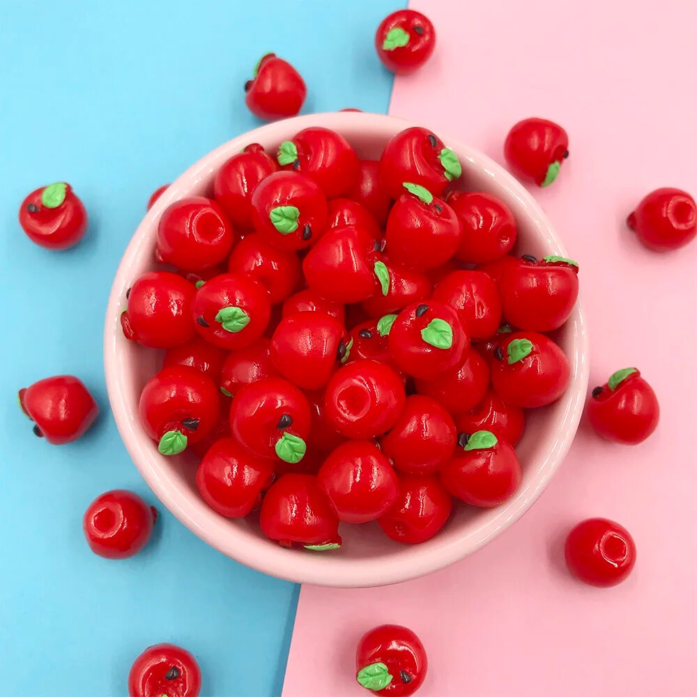 10 шт. миниатюрные 3D фрукты смолы кабошон Kawaii имитация яблока клубники лимона DIY Драгоценности для скрапбукинга Подвески Аксессуары