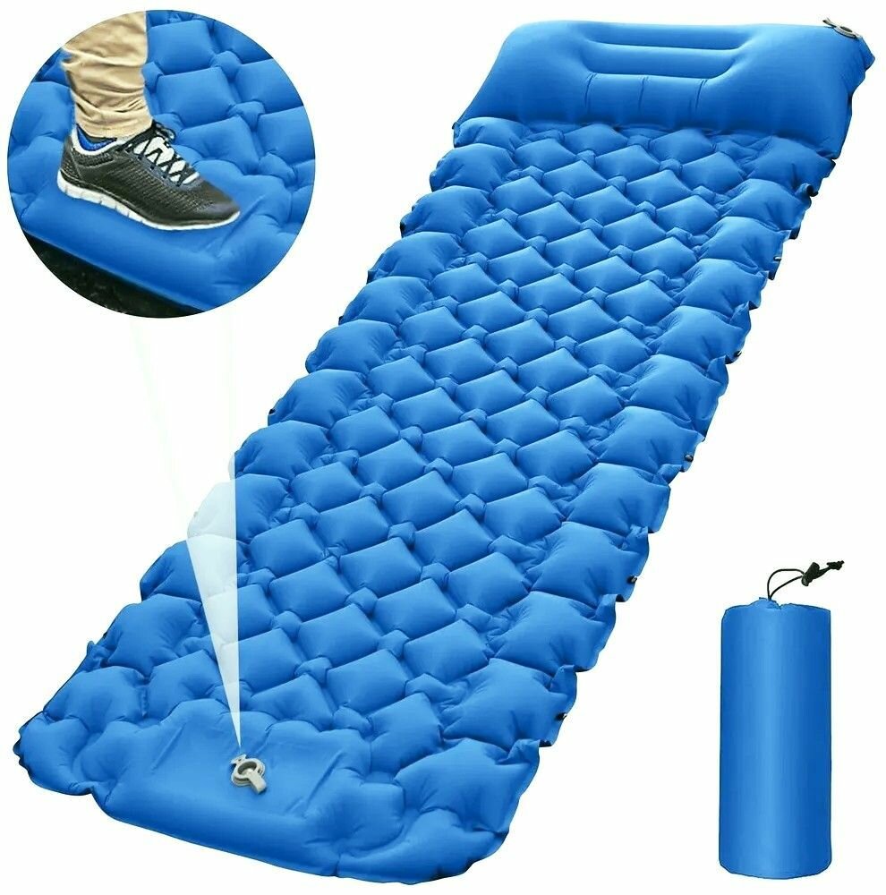 Коврик самонадувающийся, матрас надувной туристический в палатку, для пикника, кемпинга, туризма и отдыха на природе