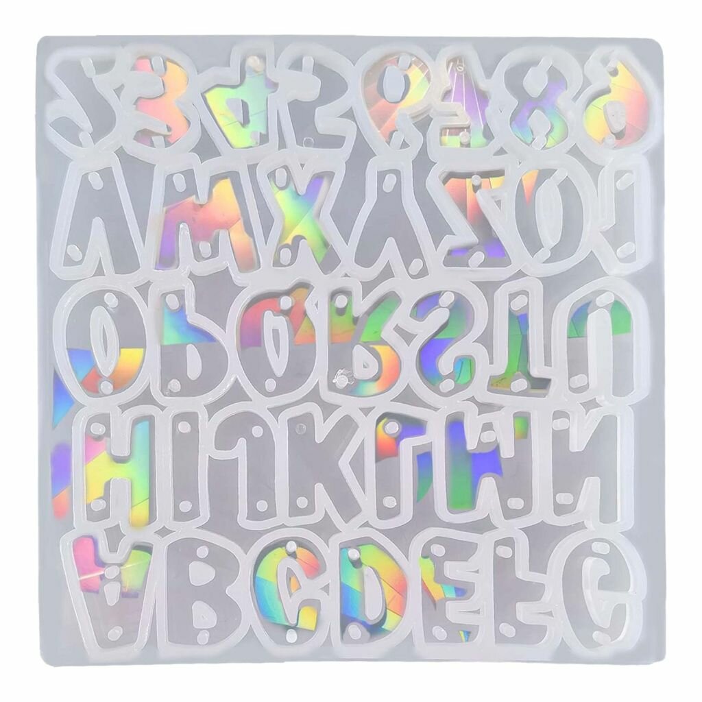 Голографическая форма для сережек-браслетов с Маленькими буквами-Прозрачная