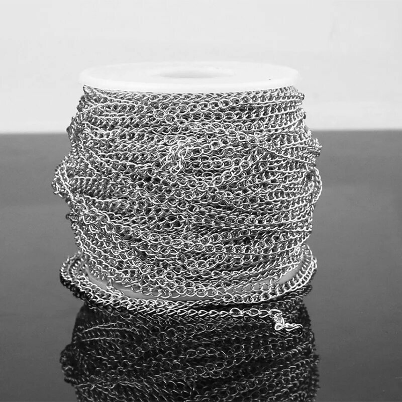 Цепи для ожерелий Amerixun из нержавеющей стали 2,5/3/4 мм, 10 м, 20 Steel, Width 4mm