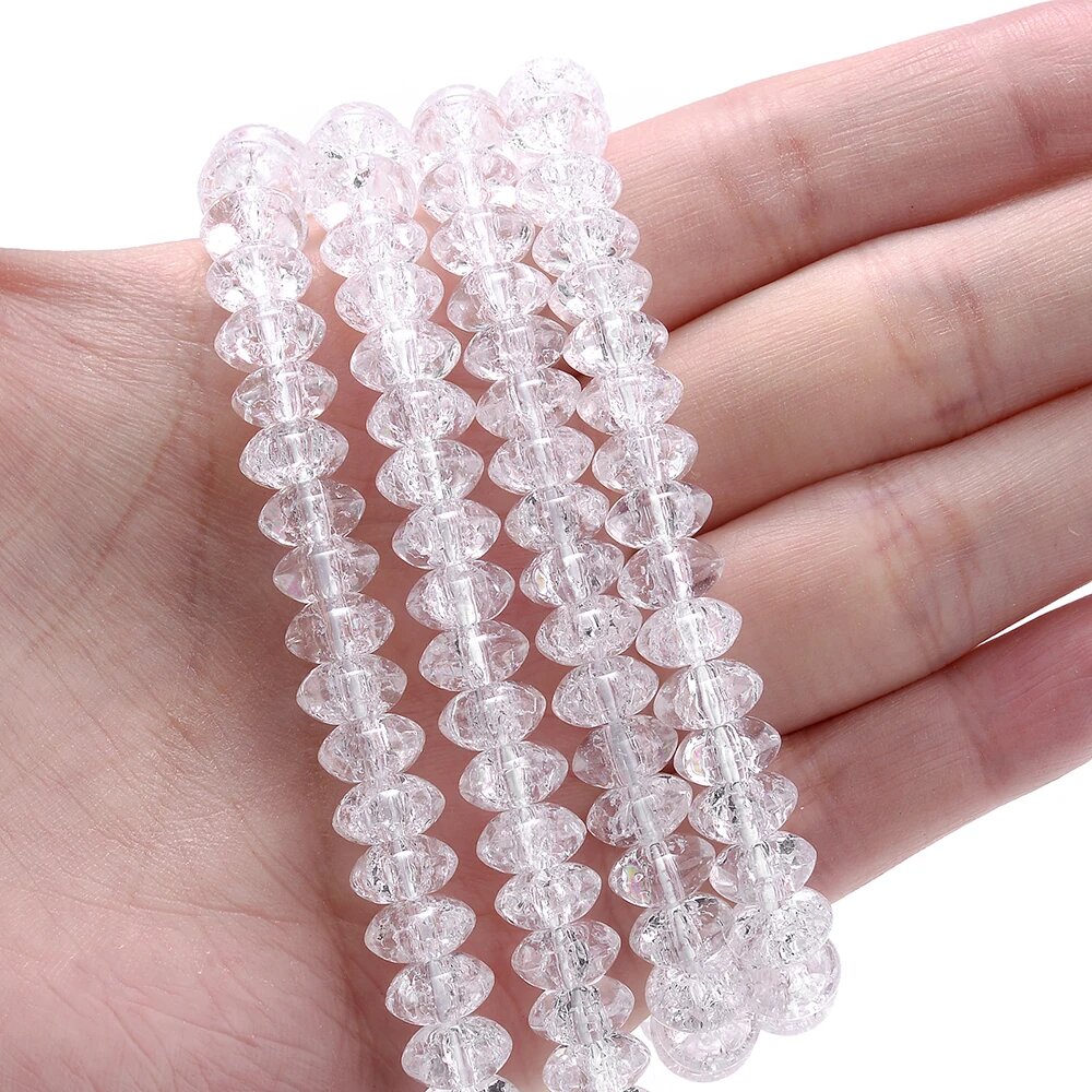 Плоские круглые бусины из натурального камня 90 шт Белый, White 4X8mn