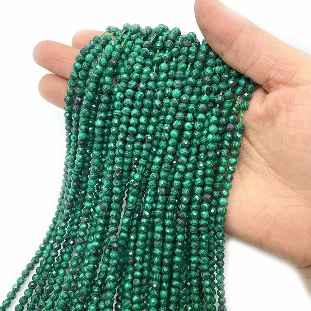 Натуральные бусины малахит клубника кристалл турмалин сердолик 2мм 3мм 4мм Изумрудный, 2mm about 170pcs, Malachite