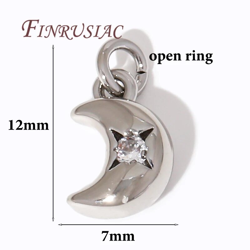 Подвеска Луна FINRUSIAC, 12x7 мм, Родий