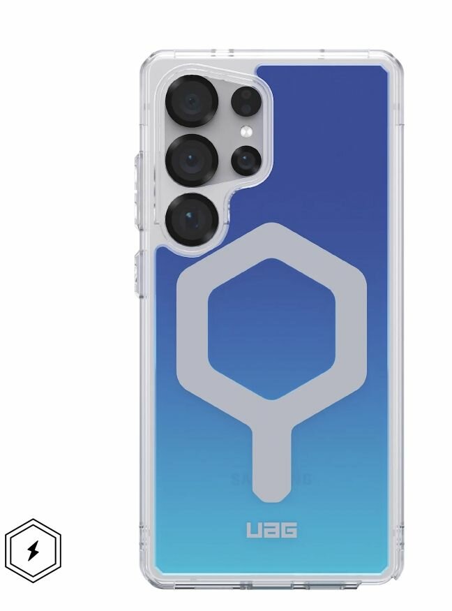 Чехол с поддержкой MAGSAFE Uag Plyo PRO для Samsung S25 Ultra, цвет синий переходит в голубой (Blue Ombre)