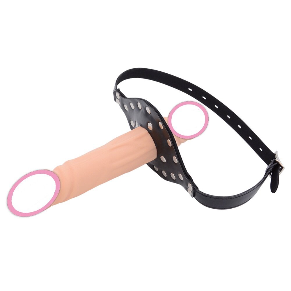 Кляп- фаллос двойной телесного цвета