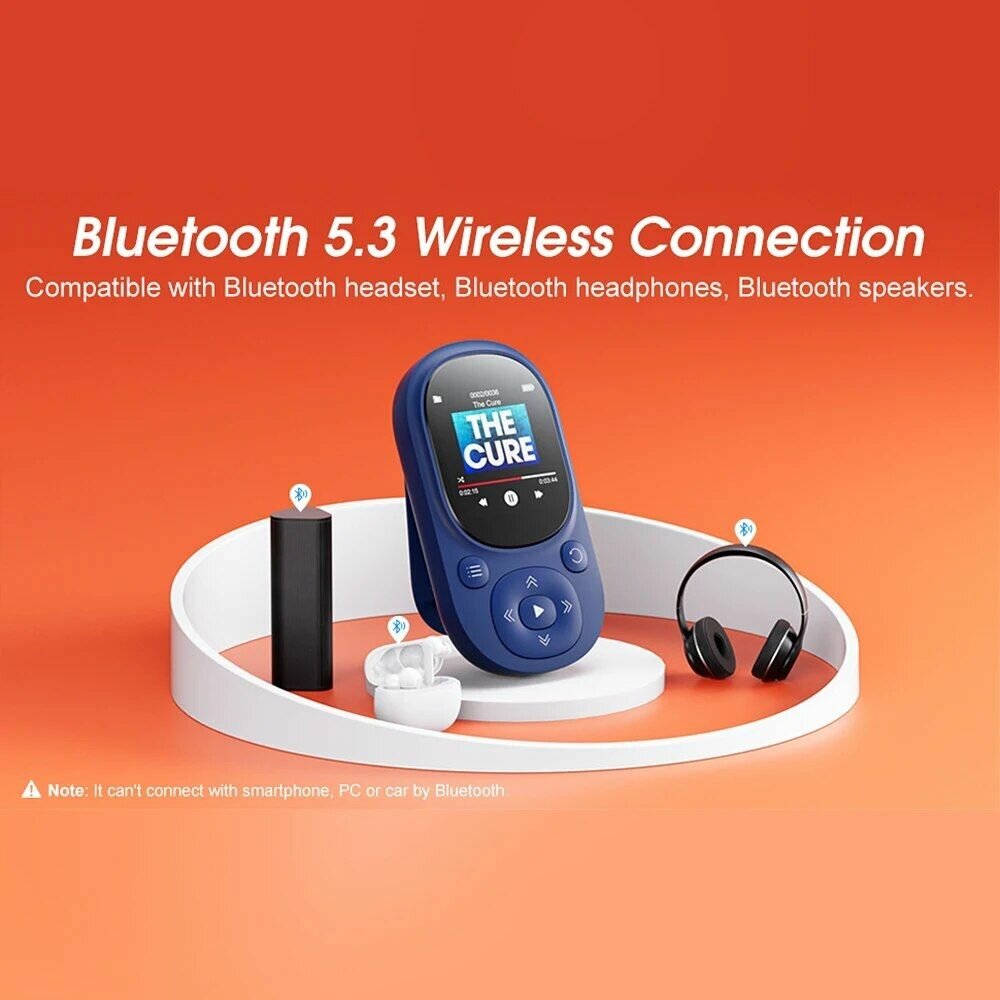 BENJIE A11 Bluetooth MP3-плеер с шагомером / диктофоном, 32 ГБ 64 ГБ Спортивный музыкальный плеер HiFi без потерь, поддержка FM-радио / электронной книги