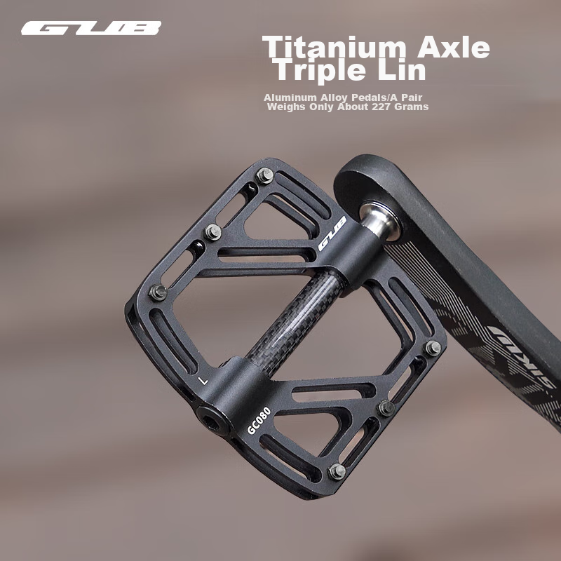 GUB Titanium Pedals, Three-Piece Aluminum Alloy Pedals for Road And Mountain Bikes, Carbon Fiber Bearings, GC080