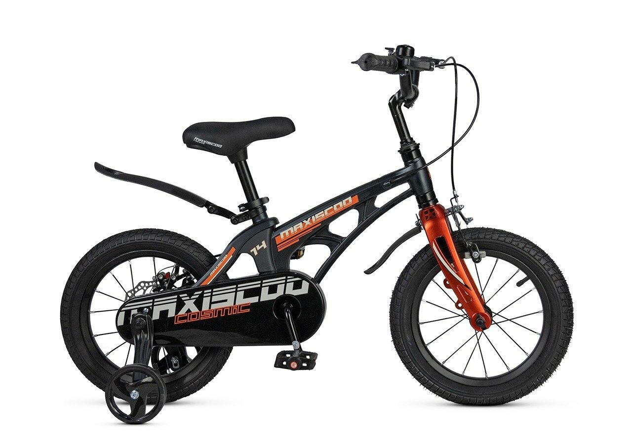 Велосипед детский Maxiscoo Cosmic Стандарт 14 (2025), рама магниевый сплав, цвет Мерцающий Графит