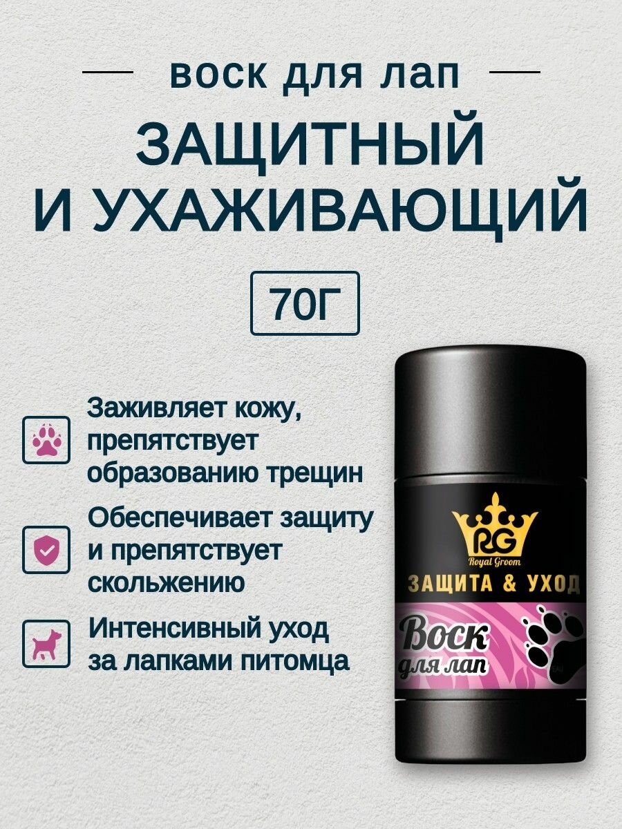 Воск для лап ROYAL GROOM "Защита и уход" 70 г. Роял Грум для собак