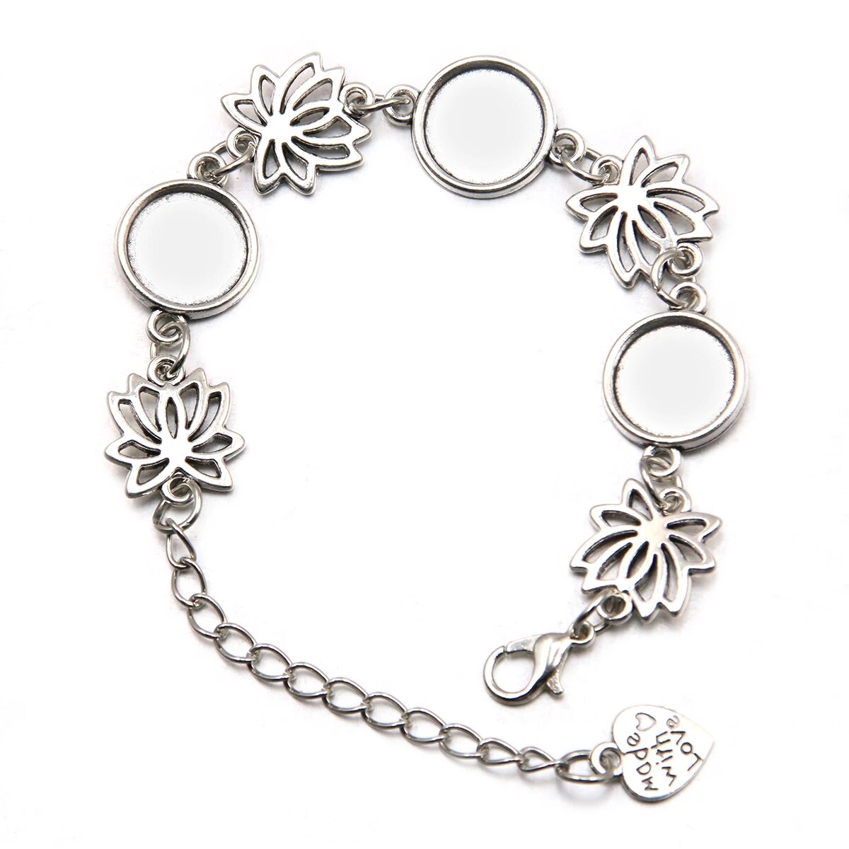 Комплект для браслетов SWEET BELL, 16 стилей, металлический сплав Белый, 8-Antique silver