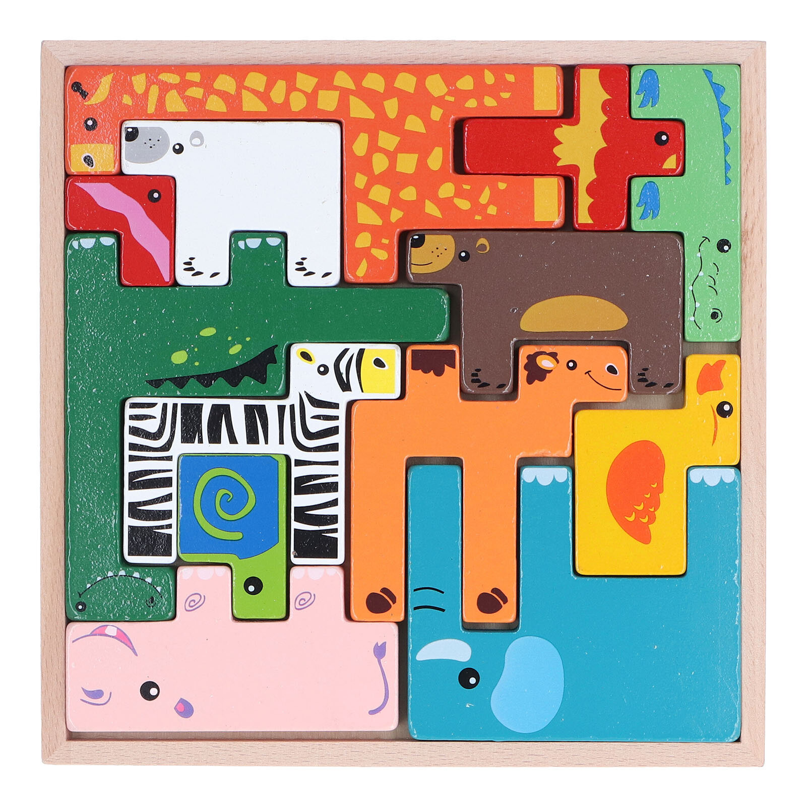 3D деревянные строительные блоки в форме животных, образовательные штабелируемые деревянные блоки для детей, 3D обучение и развитие