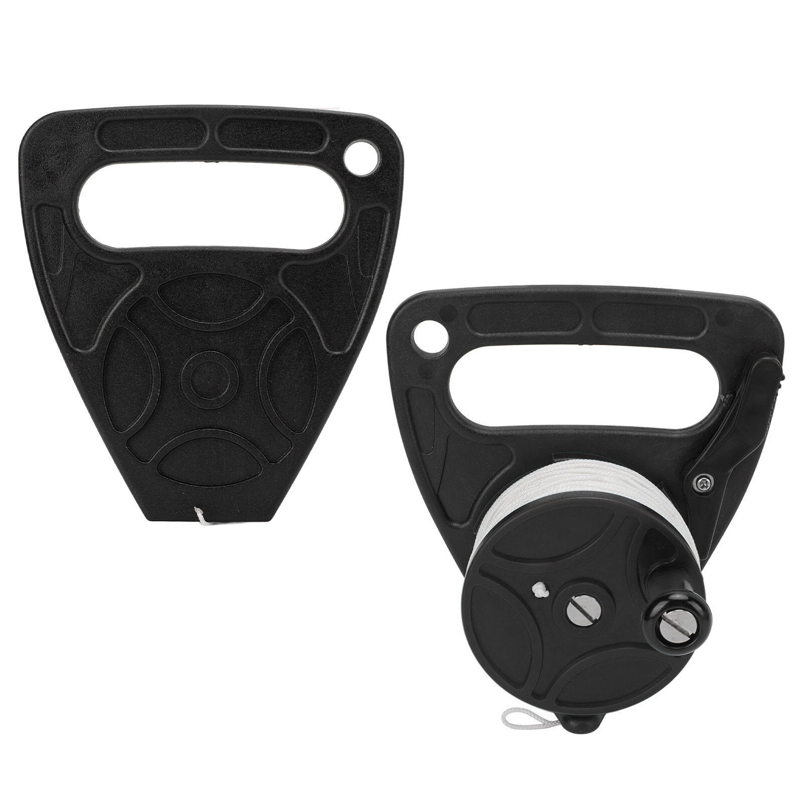 Катушки для дайвинга Катушка для веревки для дайвинга Многоцелевая катушка для пальцев с белым проводом длиной 46 м для Cave Exile DivingBlack