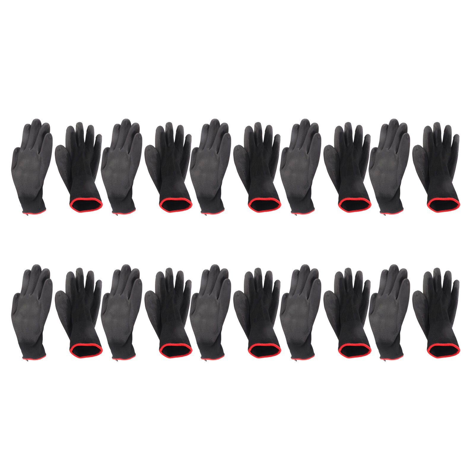 10 пар антистатических перчаток, противоскользящие, черные, с полиуретановым клеем, нейлоновые вязаные перчатки для работы в машиностроительной мастерской.