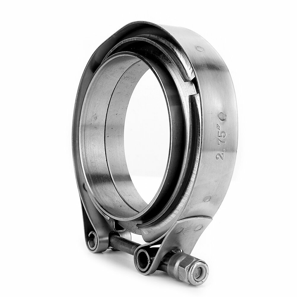 2.75 Inch Турбо Выхлопная Down Pipe Стainless Steel V Band Clamp 2pcs Flange Kit, Материал 304 Stainless Steel, Размер 2.75 Inch, В комплект входят 1 V-Band Clamp и 2 Flange