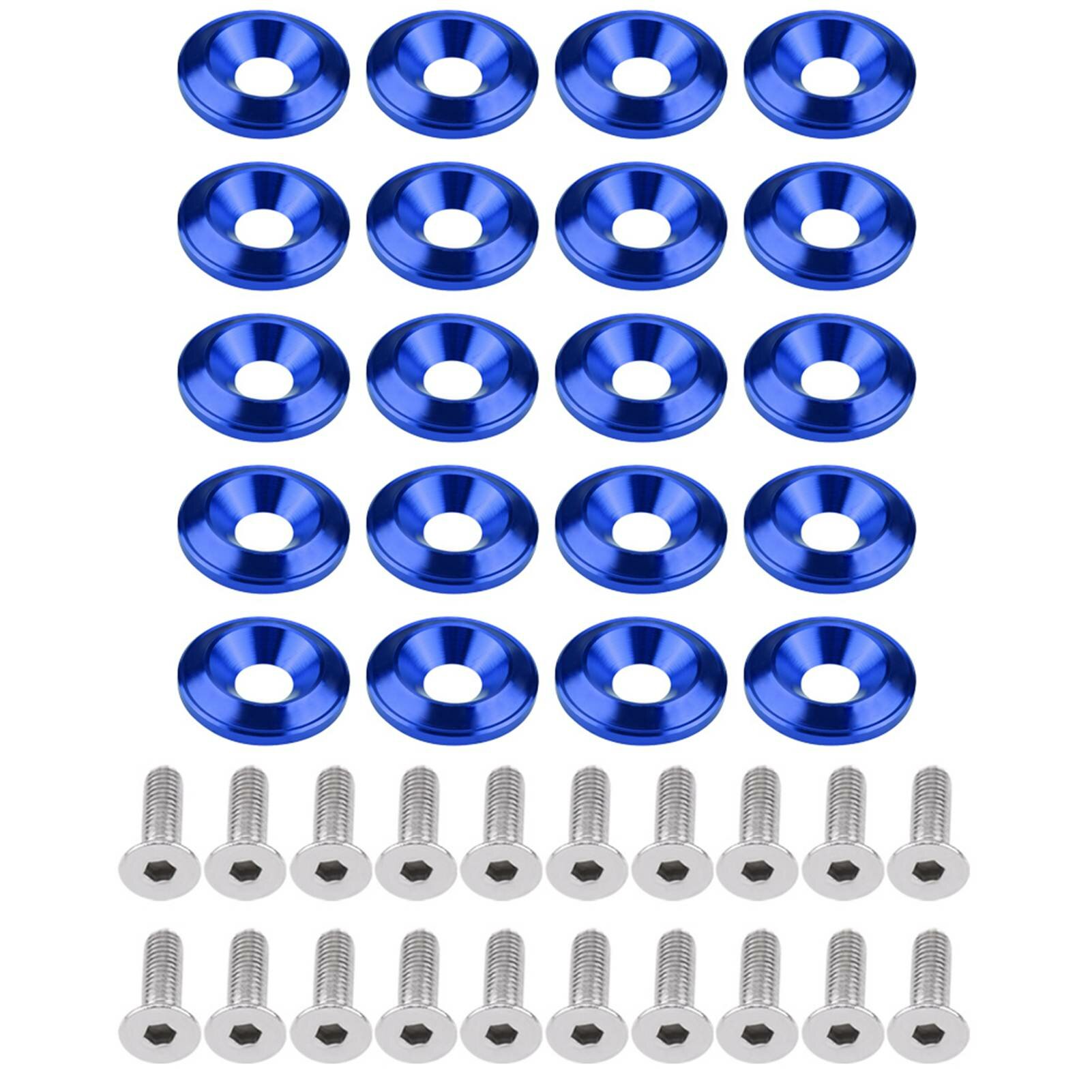 Комплект из 20 алюминиевых болтов для бампера/крыла, декоративный комплект для моторного отсека, синий