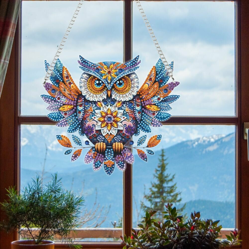 Подвеска с акриловой алмазной росписью, ловец снов, птичий домик, сова, художественная креативная подвеска для украшения