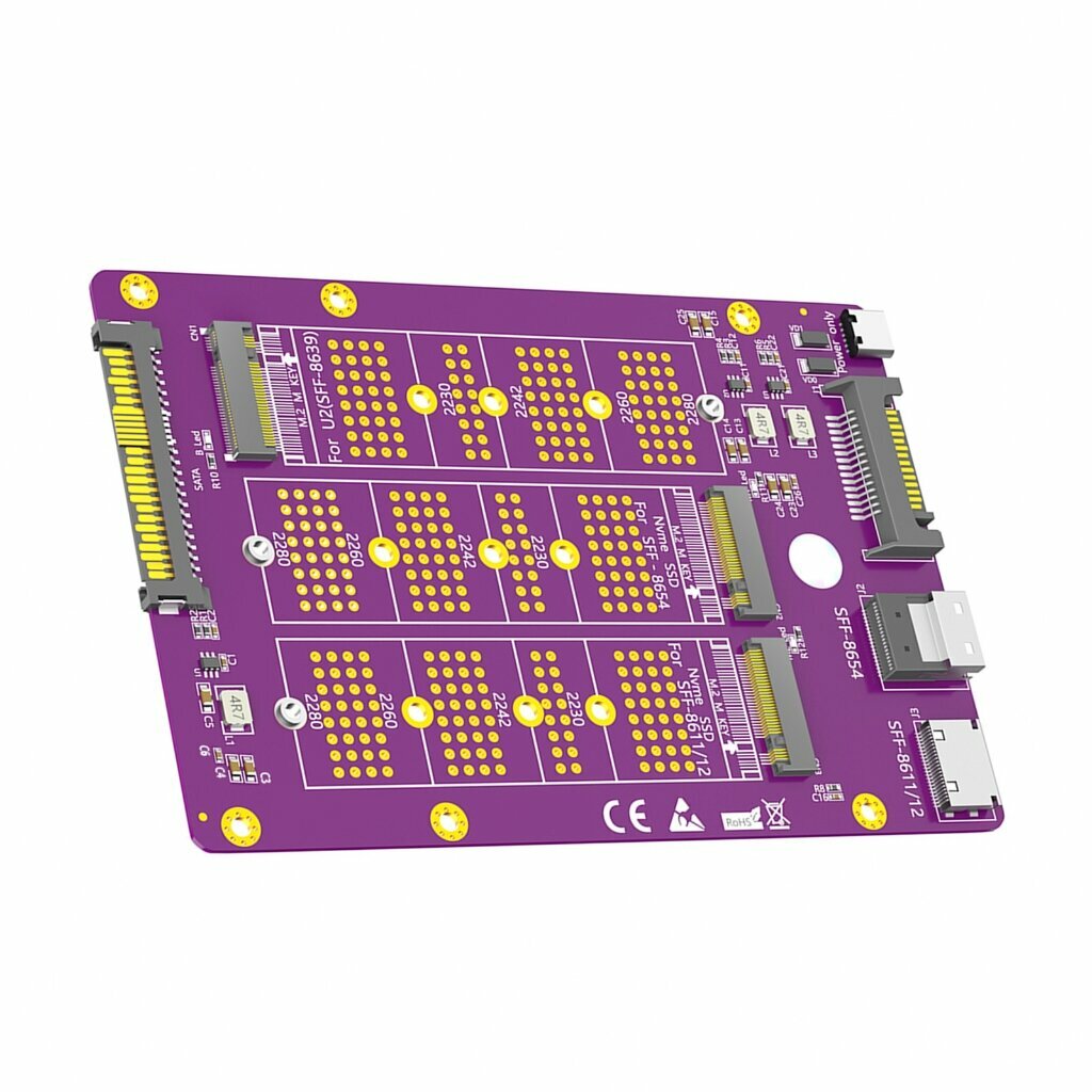 Многофункциональная плата преобразователя 3 в 1 с твердотельным диском в 8611 8654 U.2 8639 для эффективного подключения к ПК