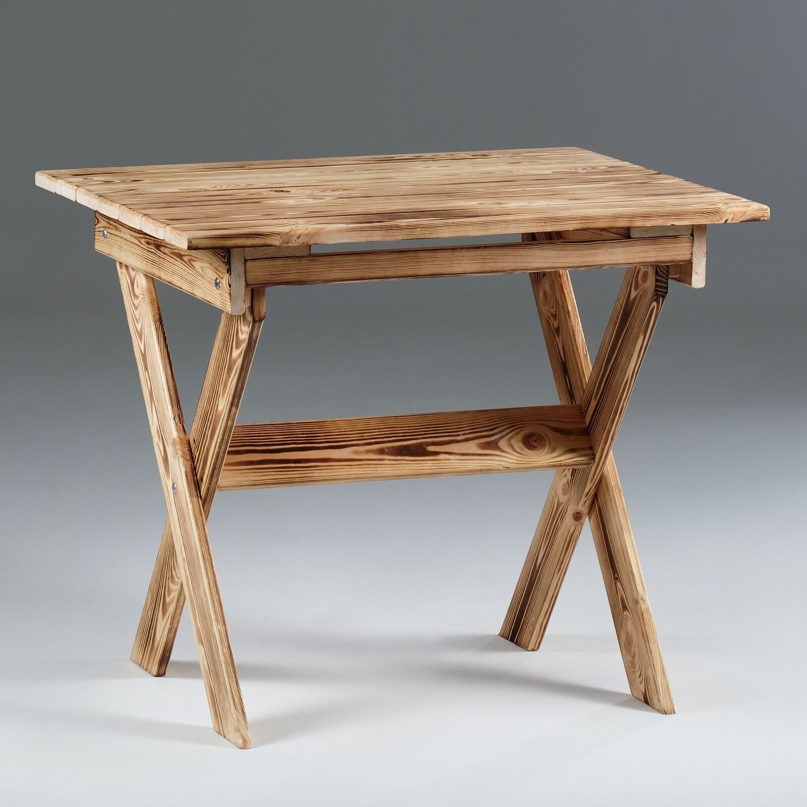 Стол складной Добропаровъ, обожженный, прочный, деревянный, 80x80х70 см