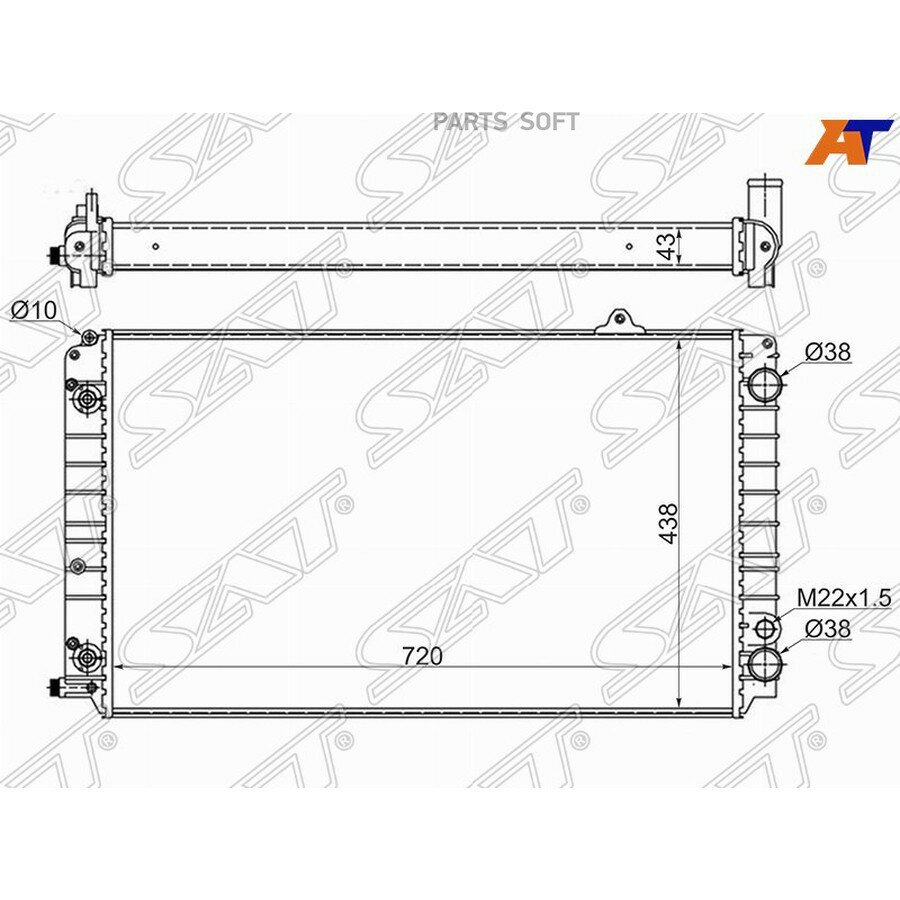 Радиатор Audi A8 94-02 от официального дистрибьютора, SAT, артикул AD0003