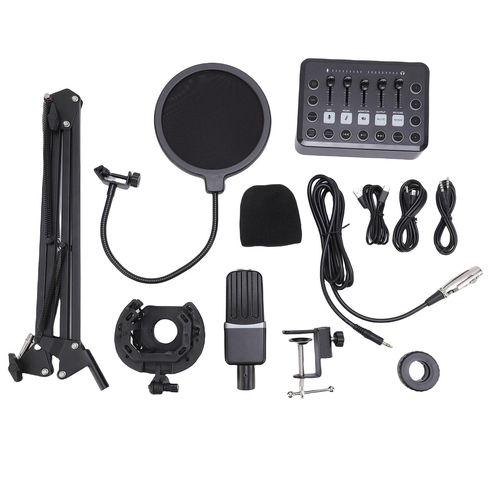 Набор микрофонов для живой звуковой карты F11 Живая звуковая карта MC-88 Консольный микрофон Комплект оборудования для подкастов