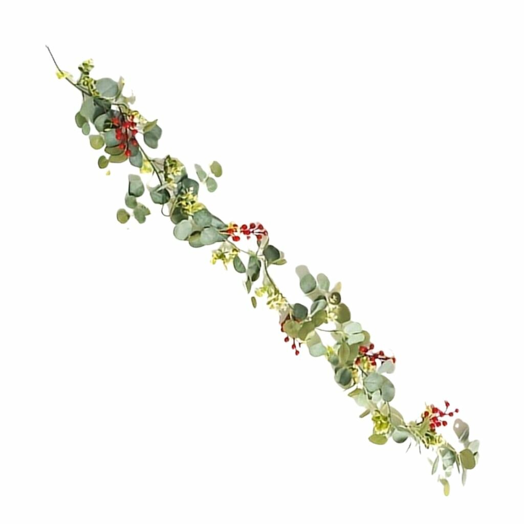 Имитация искусственного эвкалипта листья эвкалипта ротанга красная ягодная декоративная лоза-1шт