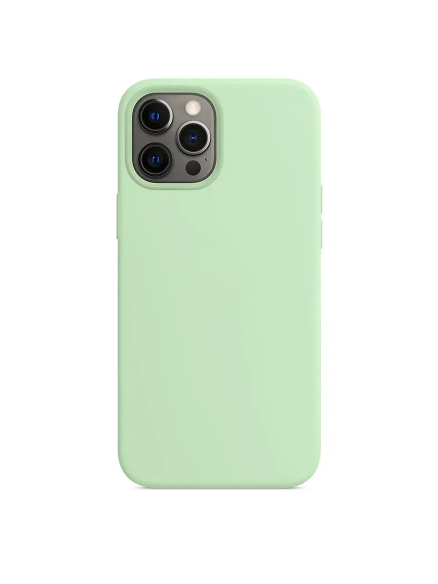 Чехол силиконовый Магсейф для iPhone 12 Pro Max Pistachio с анимацией NFC, Silicone case Магсейф для айфон 12 про макс - Фисташковый